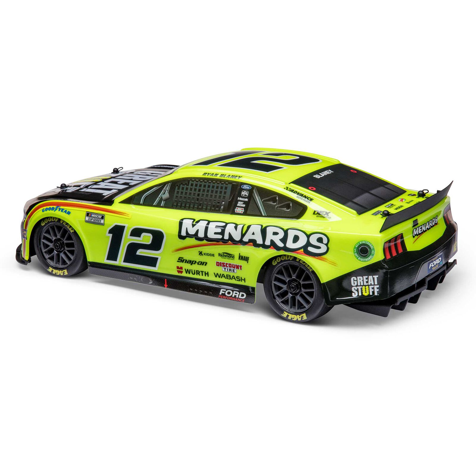 1/12 NASCAR RC Race Car Ryan Blaney No. 12 2024 Menards Ford Mustang 2S ...