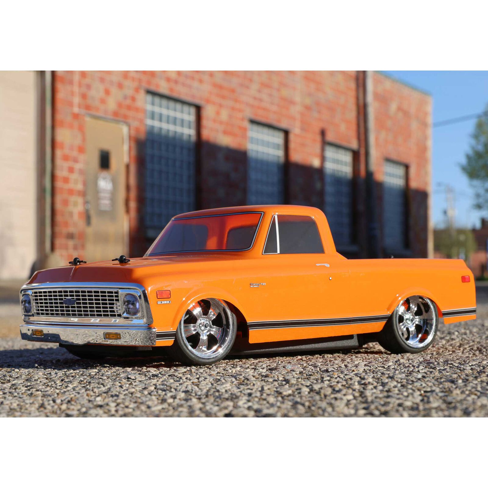 1/10 1972 Chevy C10 V100 AWD Pickup Truck Brushed RTR, OrangeORANGE ...