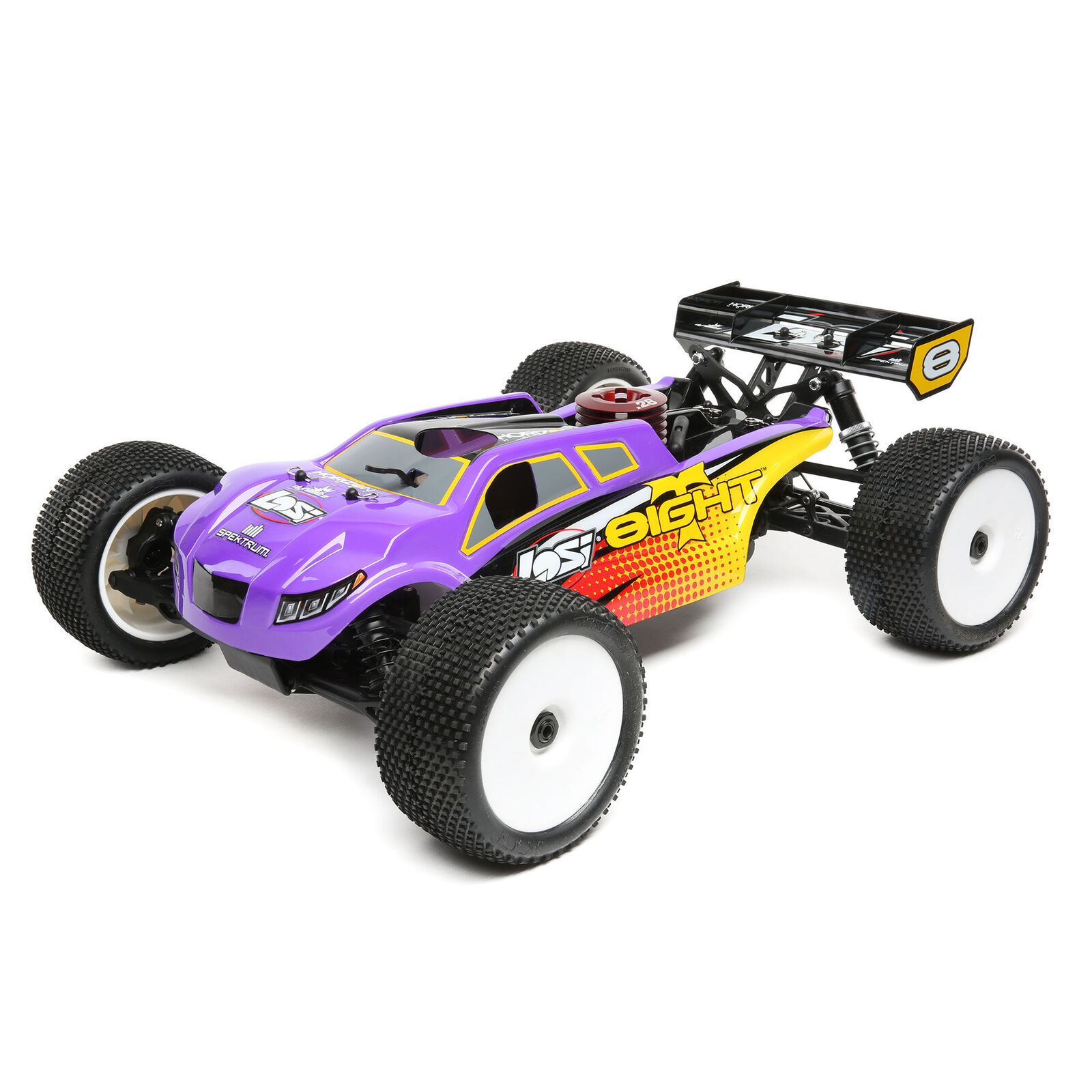 1/8 8IGHT-T 4X4 Nitro Truggy RTR, Purple/Yellow | Losi