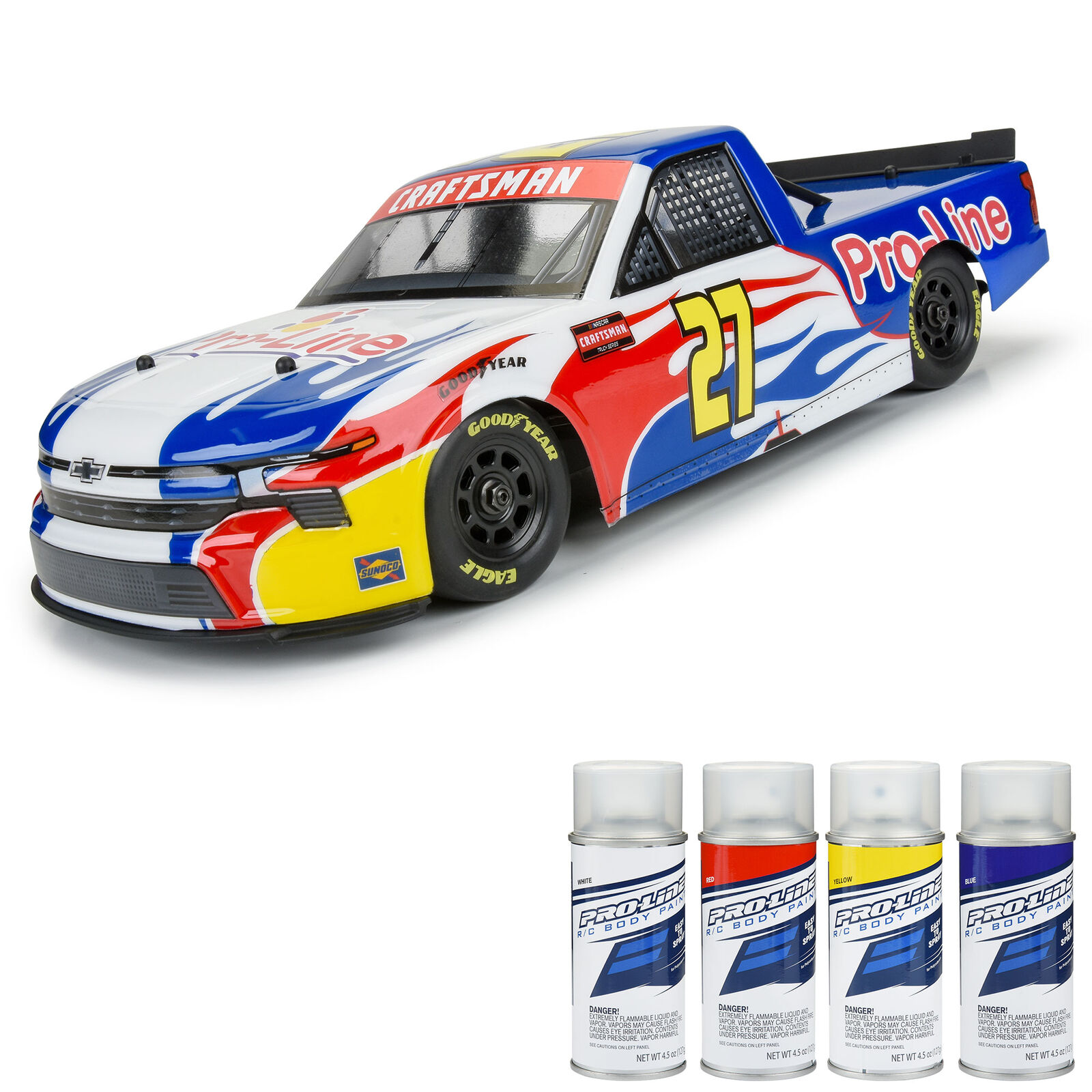 1/12 Pre-Cut 2024 Chevy Silverado Truck Clear Body: Losi NASCAR | Losi