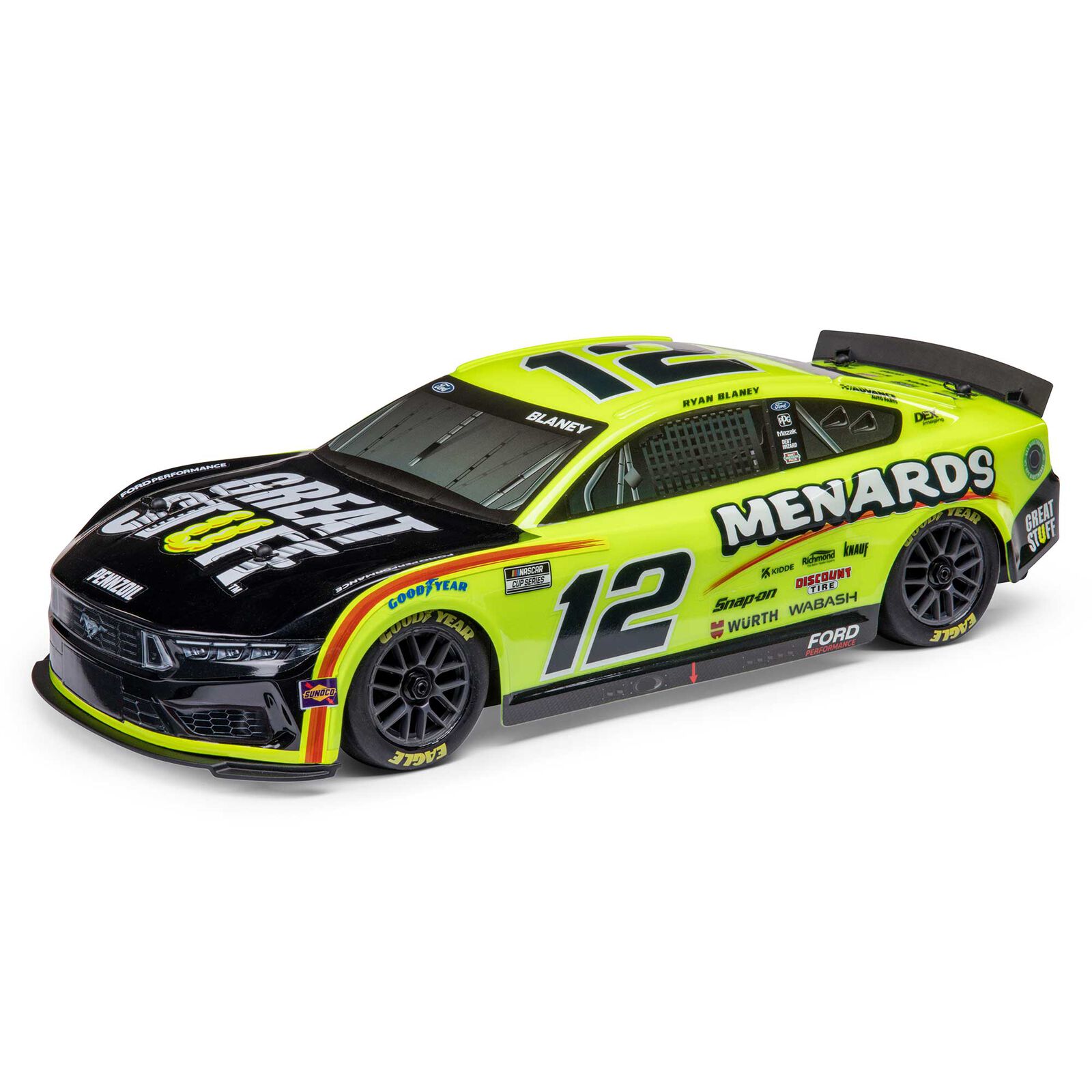 1/12 NASCAR RC Race Car Ryan Blaney No. 12 2024 Menards Ford Mustang 2S ...