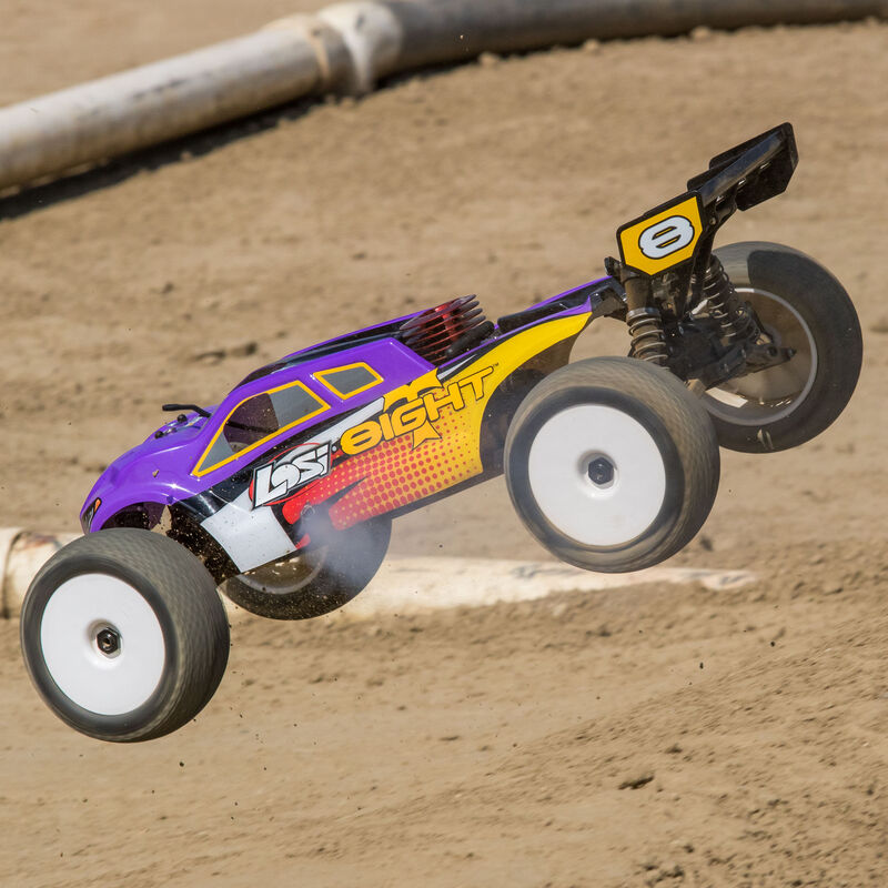 1/8 8IGHT-T 4X4 Nitro Truggy RTR, Purple/Yellow | Losi