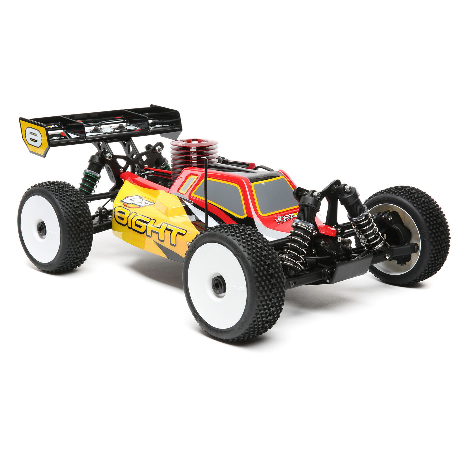 1/8 8IGHT 4X4 Nitro Buggy RTR, Red/Yellow | Losi