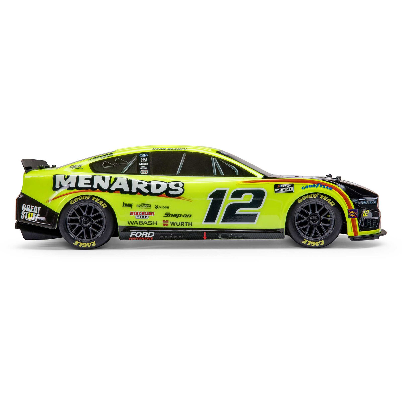 1/12 NASCAR RC Race Car Ryan Blaney No. 12 2024 Menards Ford Mustang 2S ...