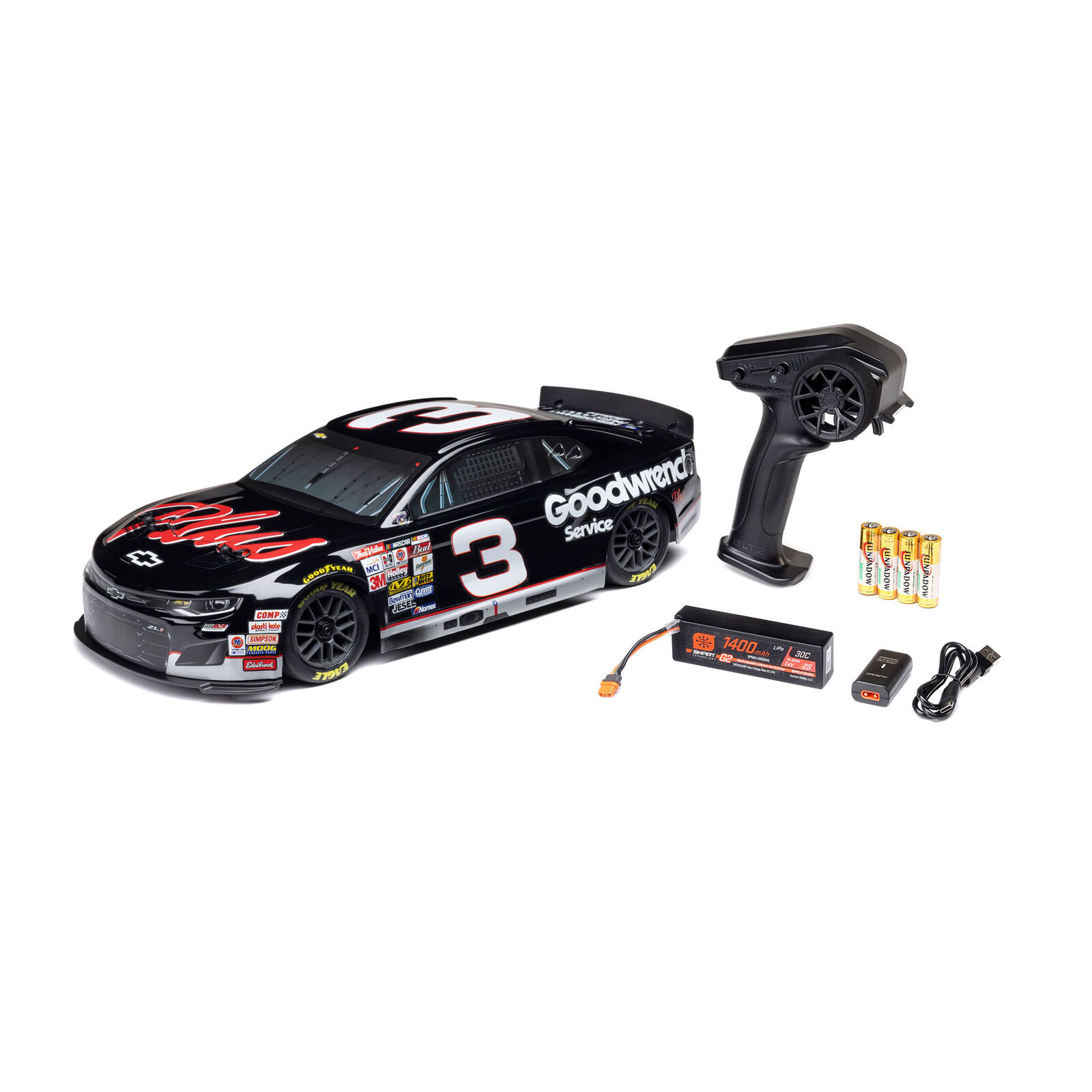 1/12 NASCAR RC Race Car RCR No. 3 GM Goodwrench Chevrolet ZL1 2S AWD ...